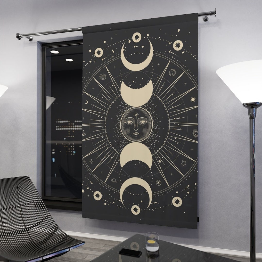 Sun and Moon Phases Window Curtains 1 Piece - Etsy