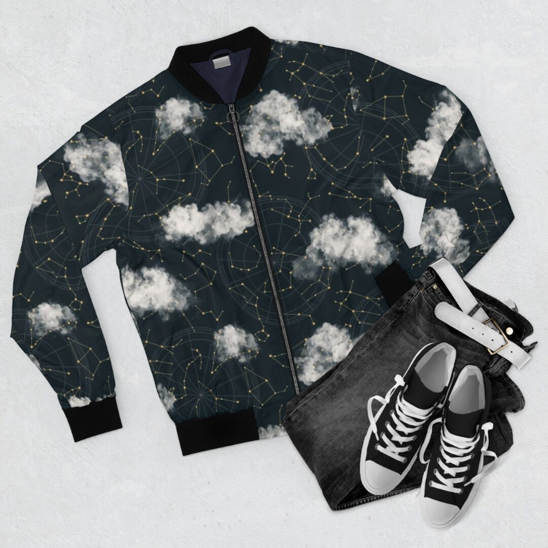 Constellation Cloudy Zodiac Men's Bomber Jacket - Etsy