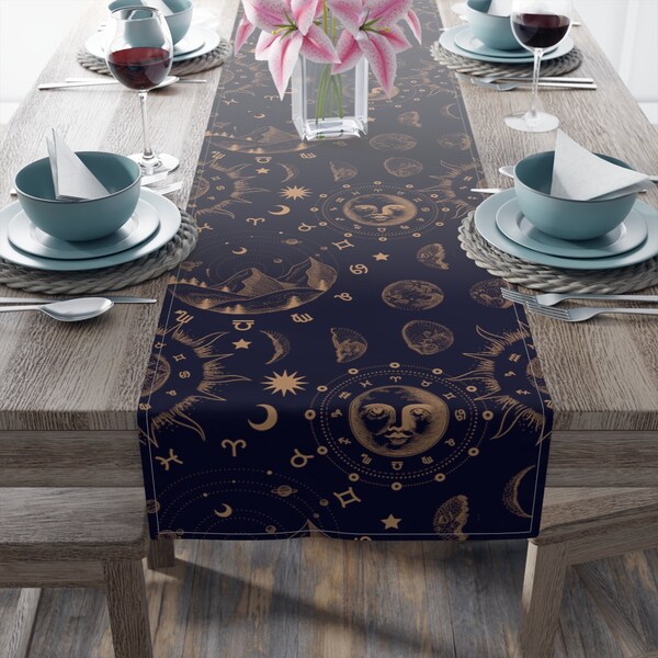 Blue Table Runner - Etsy