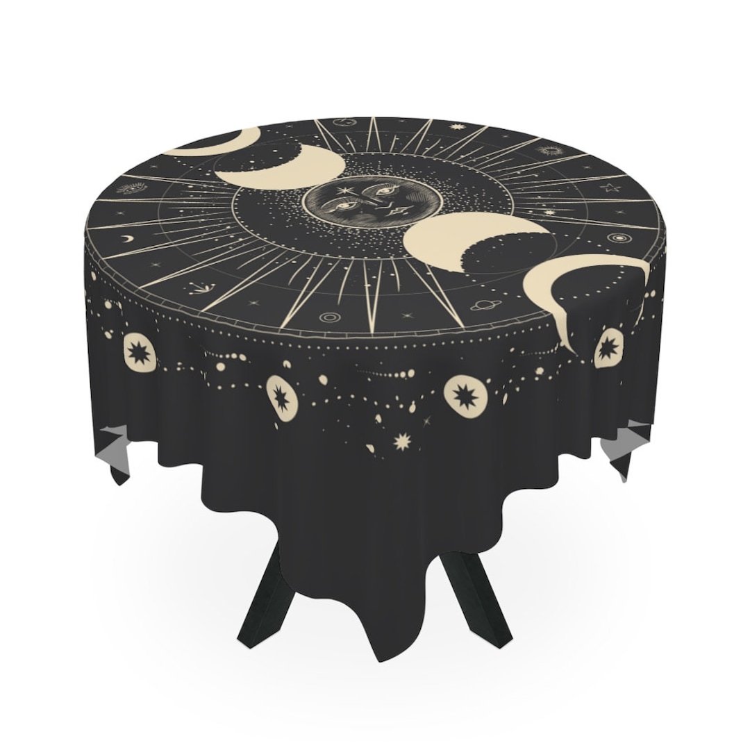 Fases celestiales del Sol y la Luna Mantel - Etsy España