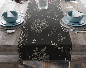 Celestial Table Runner, Vintage Style, Sun & Moon, Spiritual Decor ...