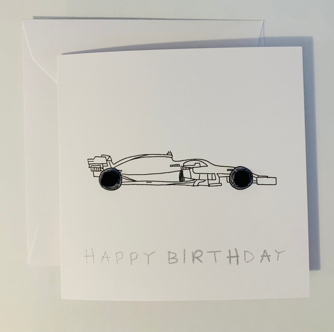 Pompom F1 Birthday Card Formula One Race Car Male Birthday Card Card ...