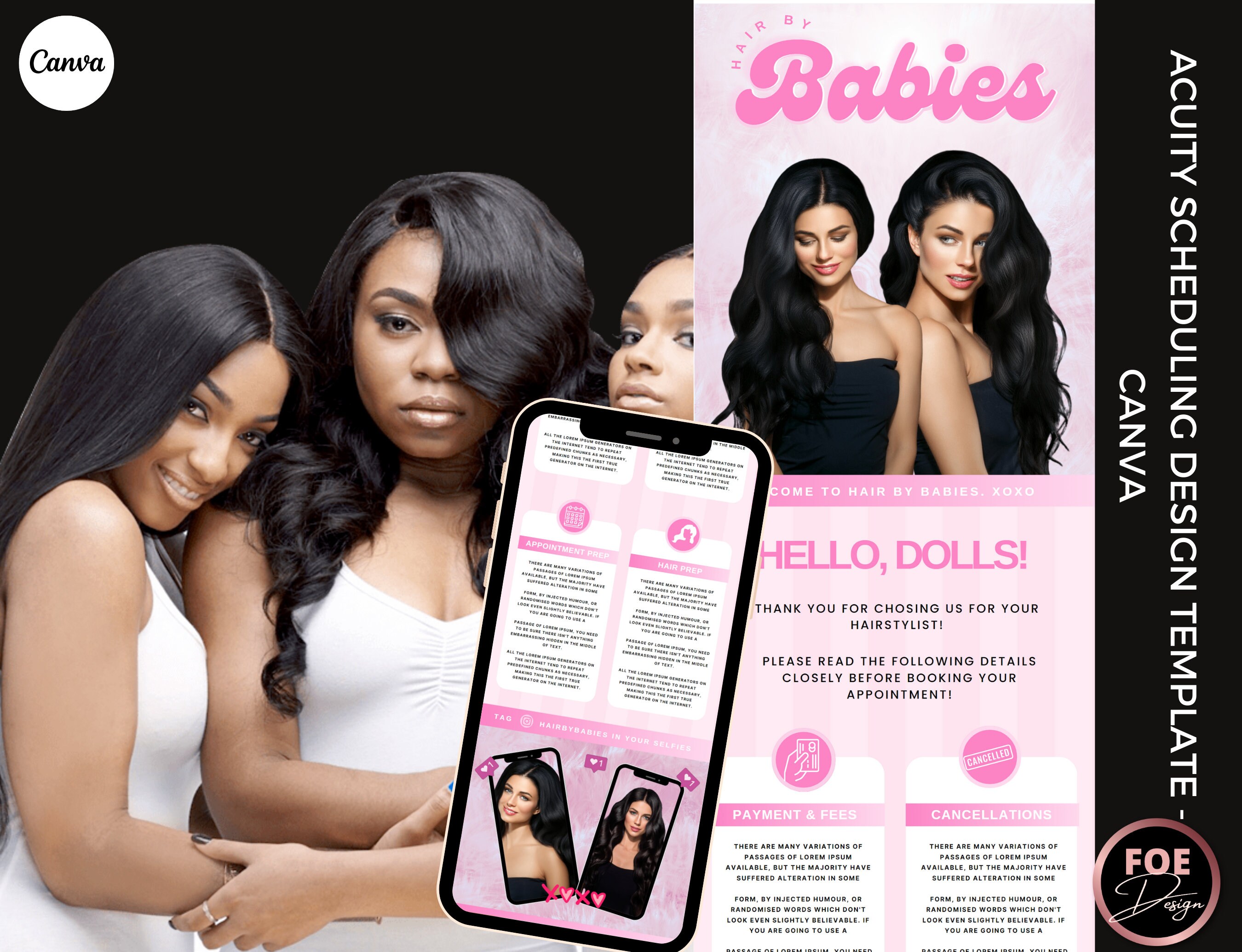 Baby Pink Acuity Scheduling Template - DIY Booking Site Canva, Acuity ...