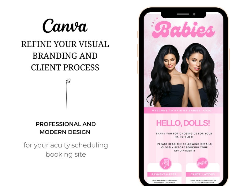 Baby Pink Acuity Scheduling Template - DIY Booking Site Canva, Acuity ...