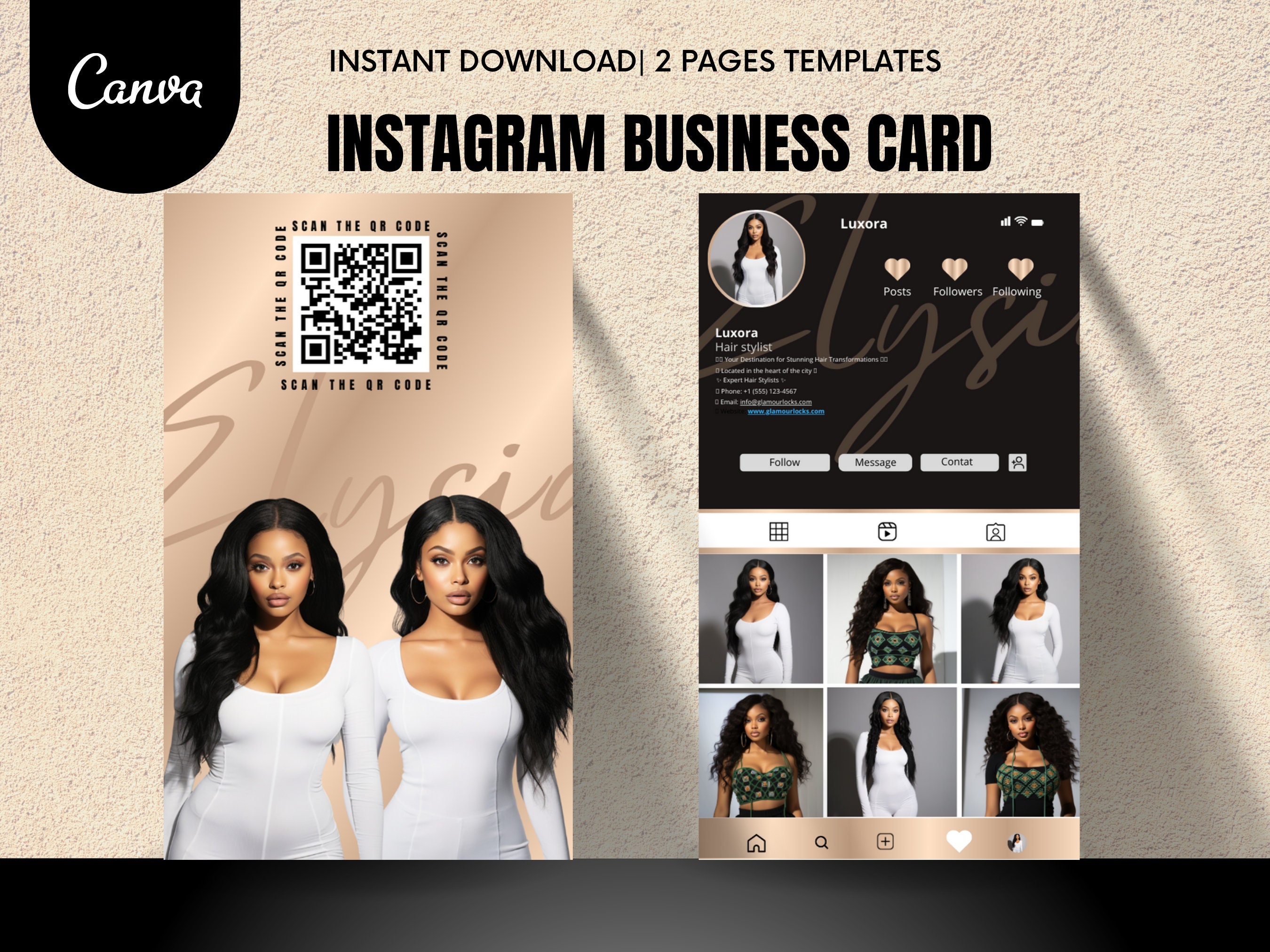 2023 Instagram Business Card | IG Business Card Template | Canva ...