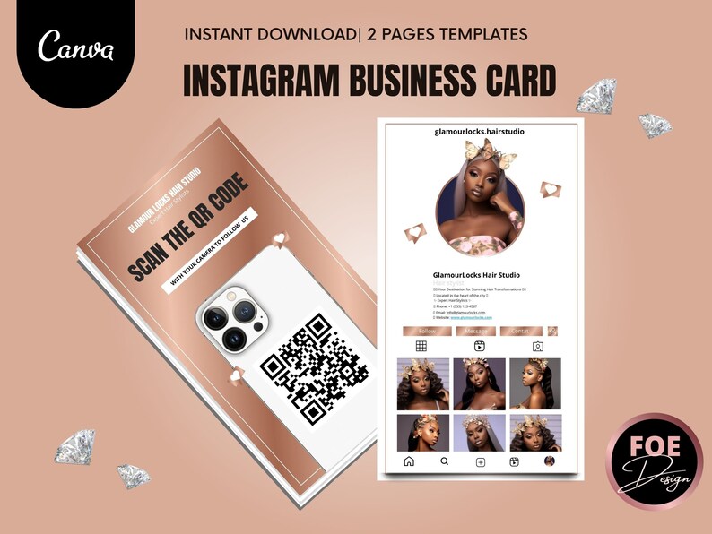 2023 Instagram Business Card IG Business Card Template - Etsy