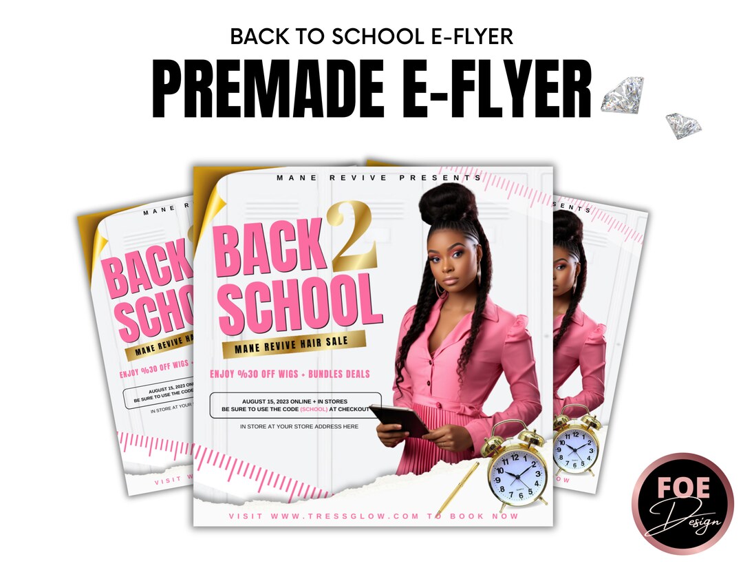PREMADE Back to School E-flyer Design Back to School Flyer, Sale Flyer, Makeup, Hair Flyer ...