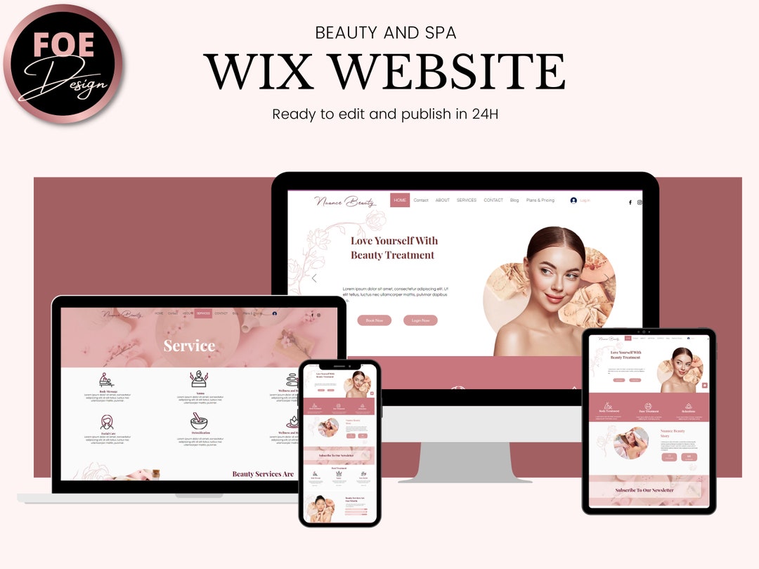 Wix Beauty Website Template - Spa Website Template- Spa Website Design ...