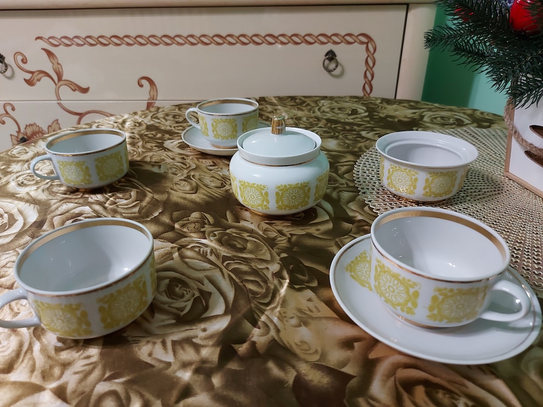 USSR Porcelain Tea Set/ Vintage Tea Cup/ Soviet Vintage/ USSR Vintage ...