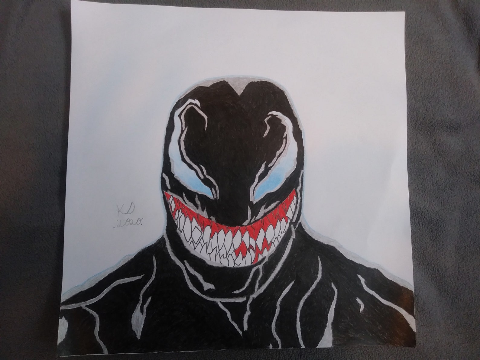 Venom Colored Pencil Drawing - Etsy Hong Kong