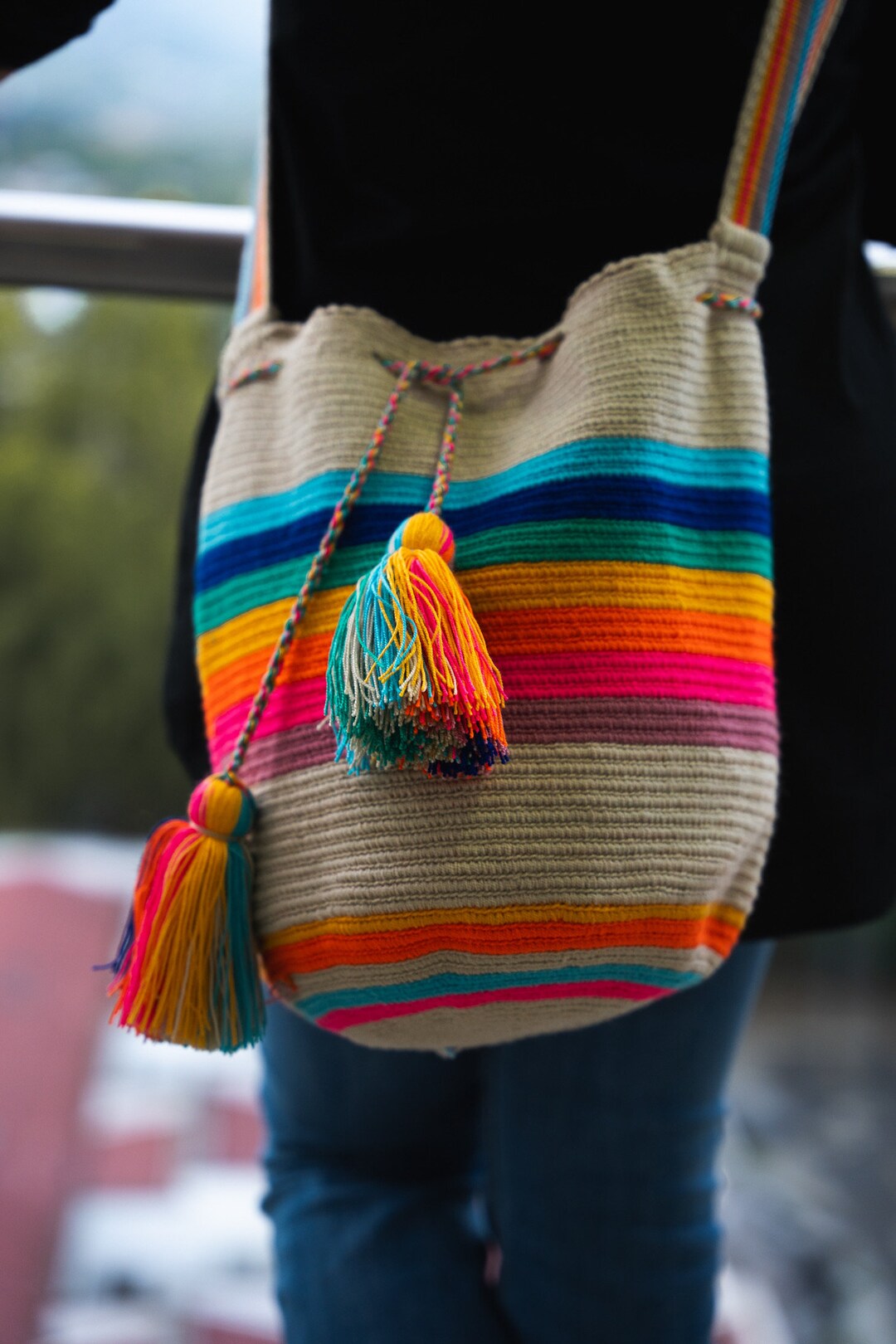 WAYUU Bag Colombian Handmade Crossbody Wayuu Tote Beach Bag Fairtrade ...