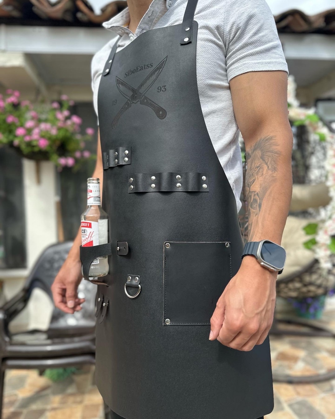 Custom Handmade Leather Apron (barbecue, Grilling, Grill Master, Food ...