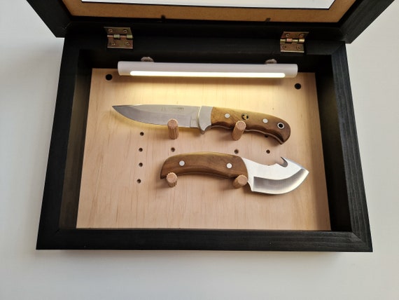 Knife Display Case With Led Light Wall Cabinet Knife Display - Etsy
