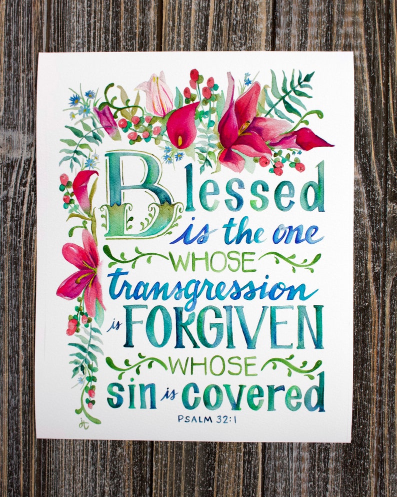 Psalm 32:1 Art PRINT Blessed is the One Whose Transgression - Etsy