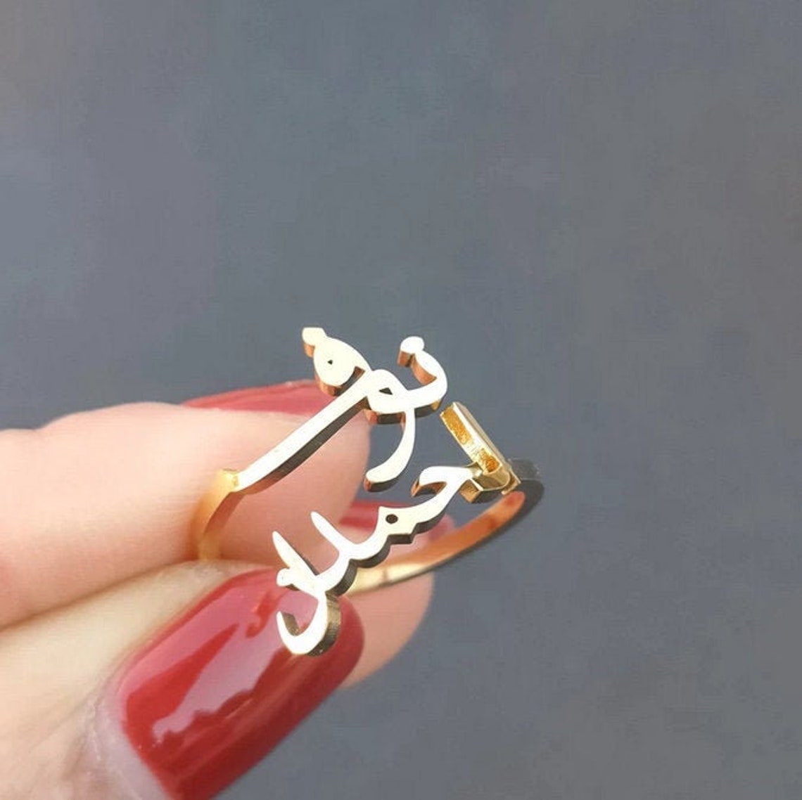 Personalized Arabic Name Ring Arabic Couple Name Ring Custom - Etsy UK