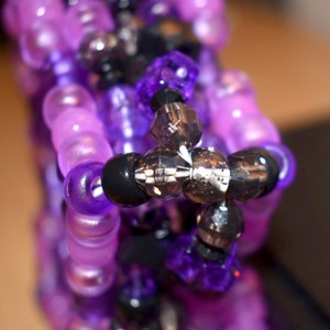 Purple Kawaii Star Shaped Kandi Cuff, Scenecore Ravewear Kandi Bracelet ...