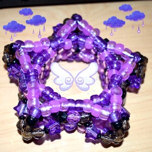 Purple Kawaii Star Shaped Kandi Cuff, Scenecore Ravewear Kandi Bracelet ...