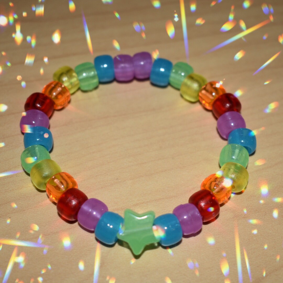 Queer Pride Kandi Bracelet Set, Scenecore Peyote Cuff - Etsy