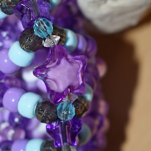 Purple Scenecore Ravewear Kandi Cuff, 3D Pastel Purple Kandi Bracelet ...