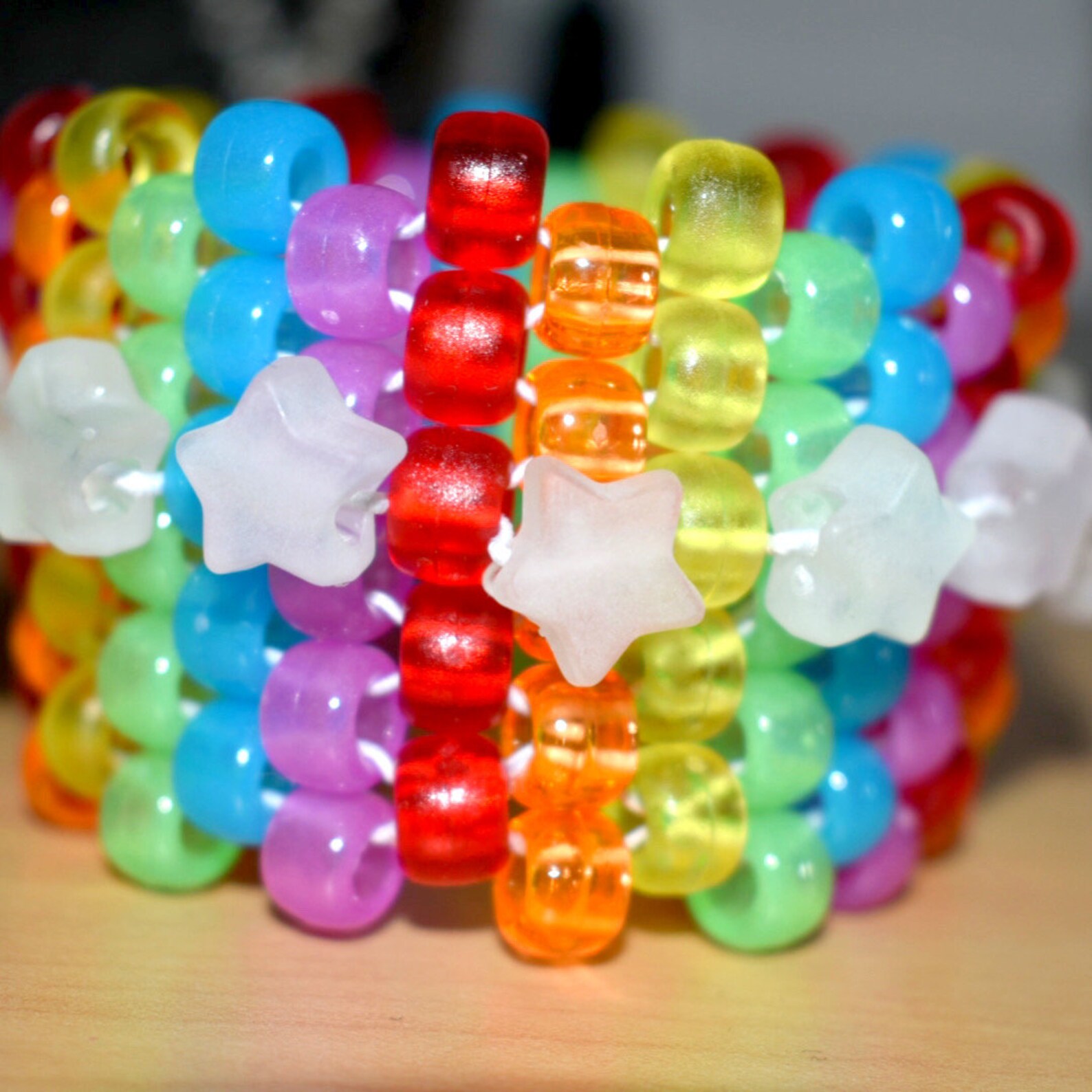 Queer Pride Kandi Bracelet Set, Scenecore Peyote Cuff - Etsy