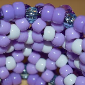 Purple Scenecore Ravewear Kandi Cuff, 3D Pastel Purple Kandi Bracelet ...