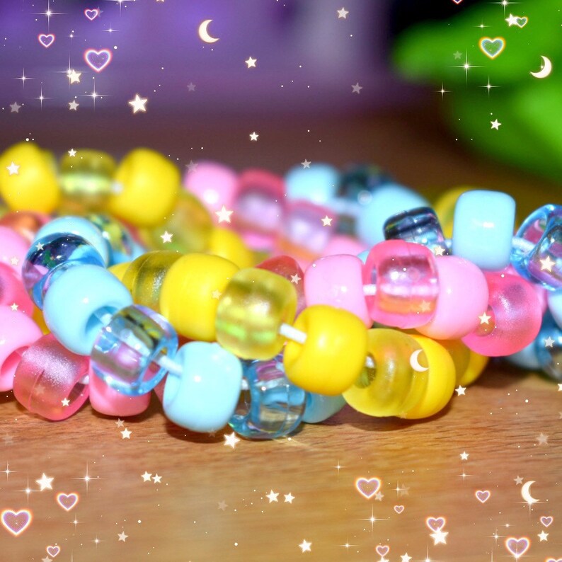 Pansexual Pride Kandi Cuff Set, Scenecore LGBTQ Pride Kandi Bracelets ...
