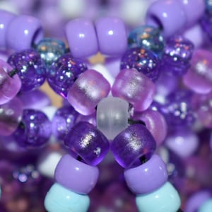 Purple Scenecore Ravewear Kandi Cuff, 3D Pastel Purple Kandi Bracelet ...