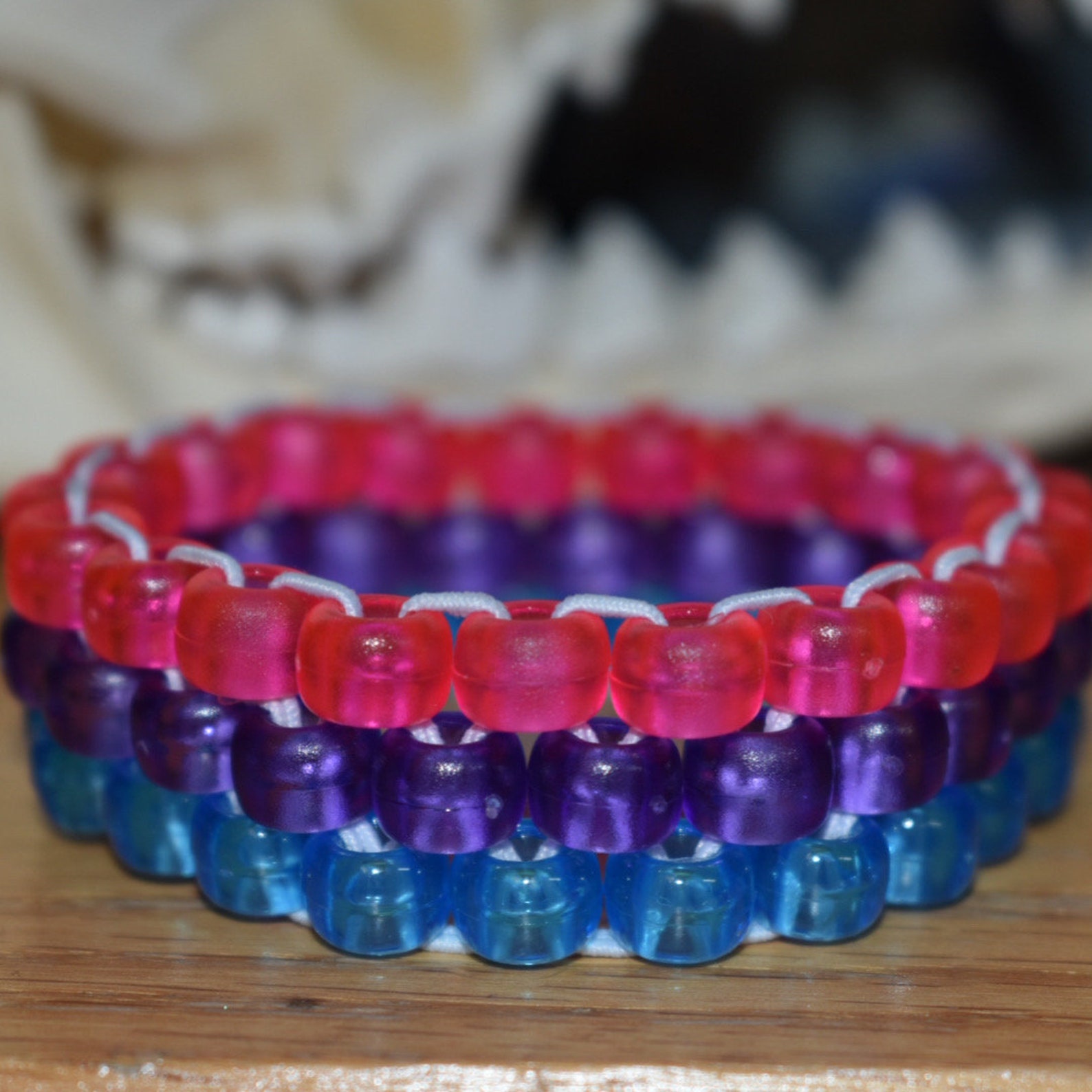 Bisexual Pride Kandi Cuff Set, Scenecore LGBTQ Pride Kandi Bracelets - Etsy