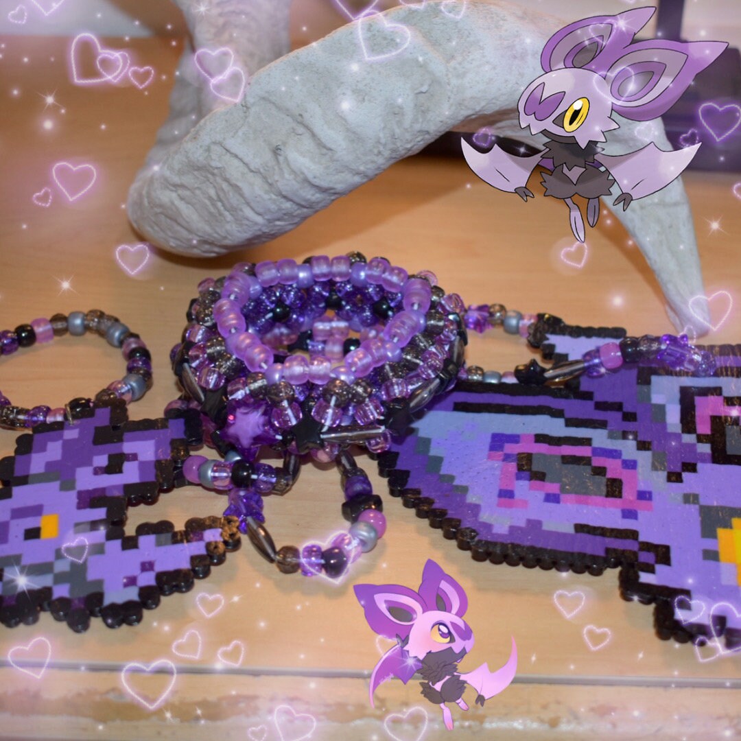 Pokemon Noibat Kandi Set, Kawaii Purple Pokemon Scenecore Ravewear ...