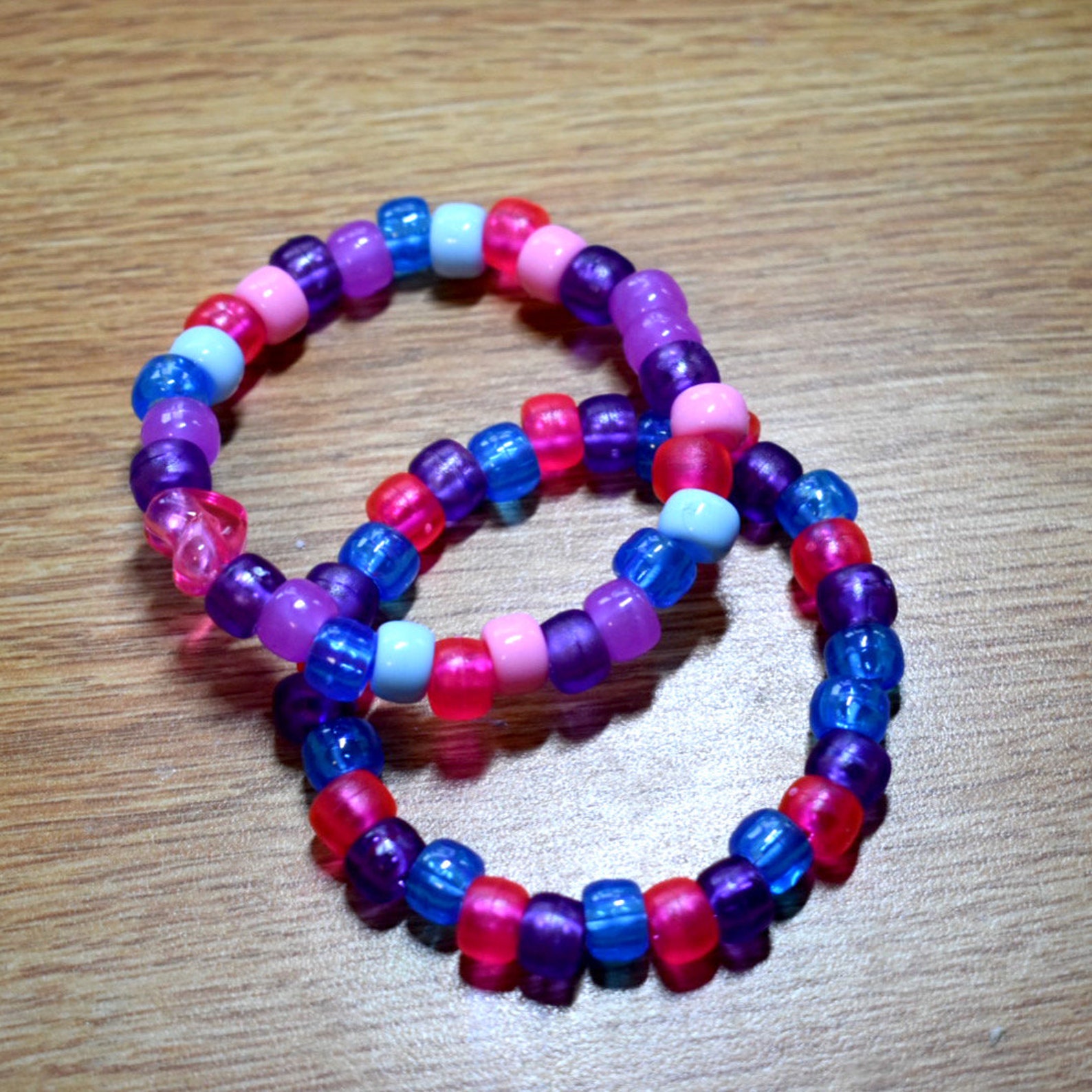 Bisexual Pride Kandi Cuff Set, Scenecore LGBTQ Pride Kandi Bracelets - Etsy