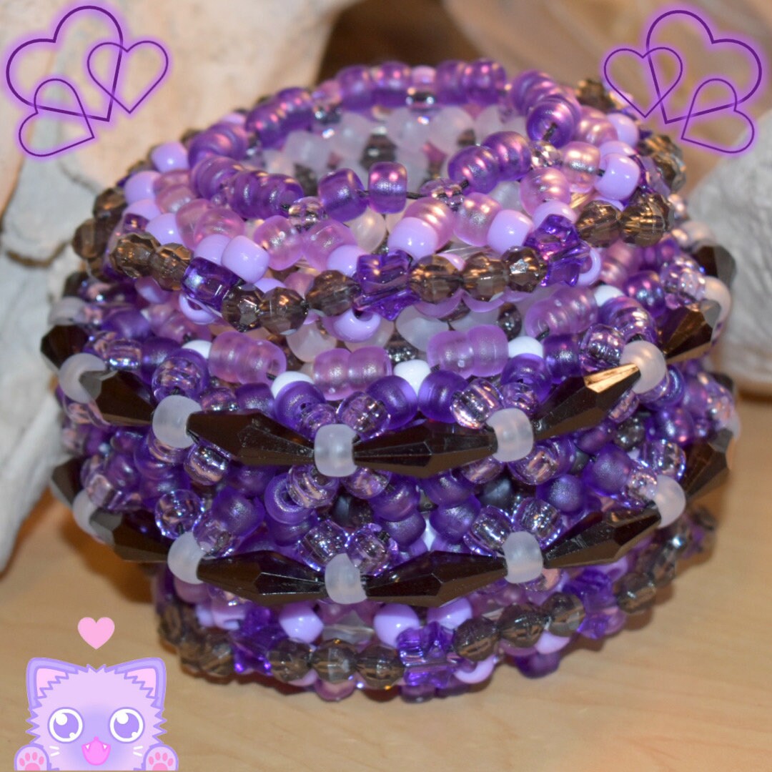 GLOWING Black and Purple Full-size Rotating Cuff, Kawaii Scenecore ...
