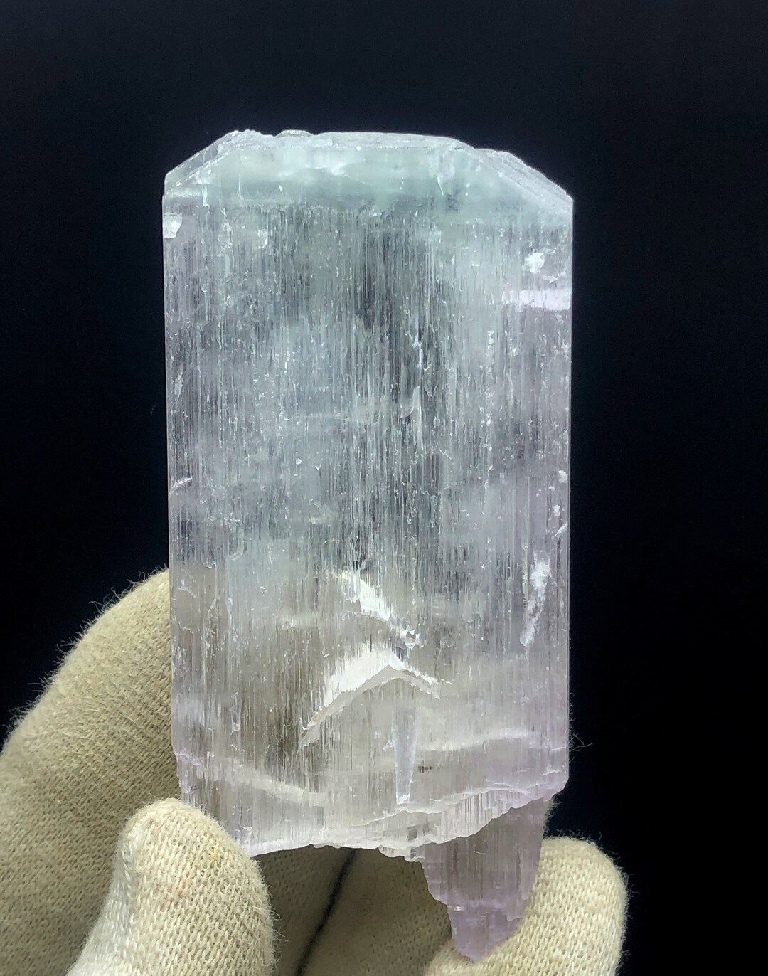 Bi-color Kunzite Crystal: Raw Green Kunzite Stone From Afghanistan (96 ...