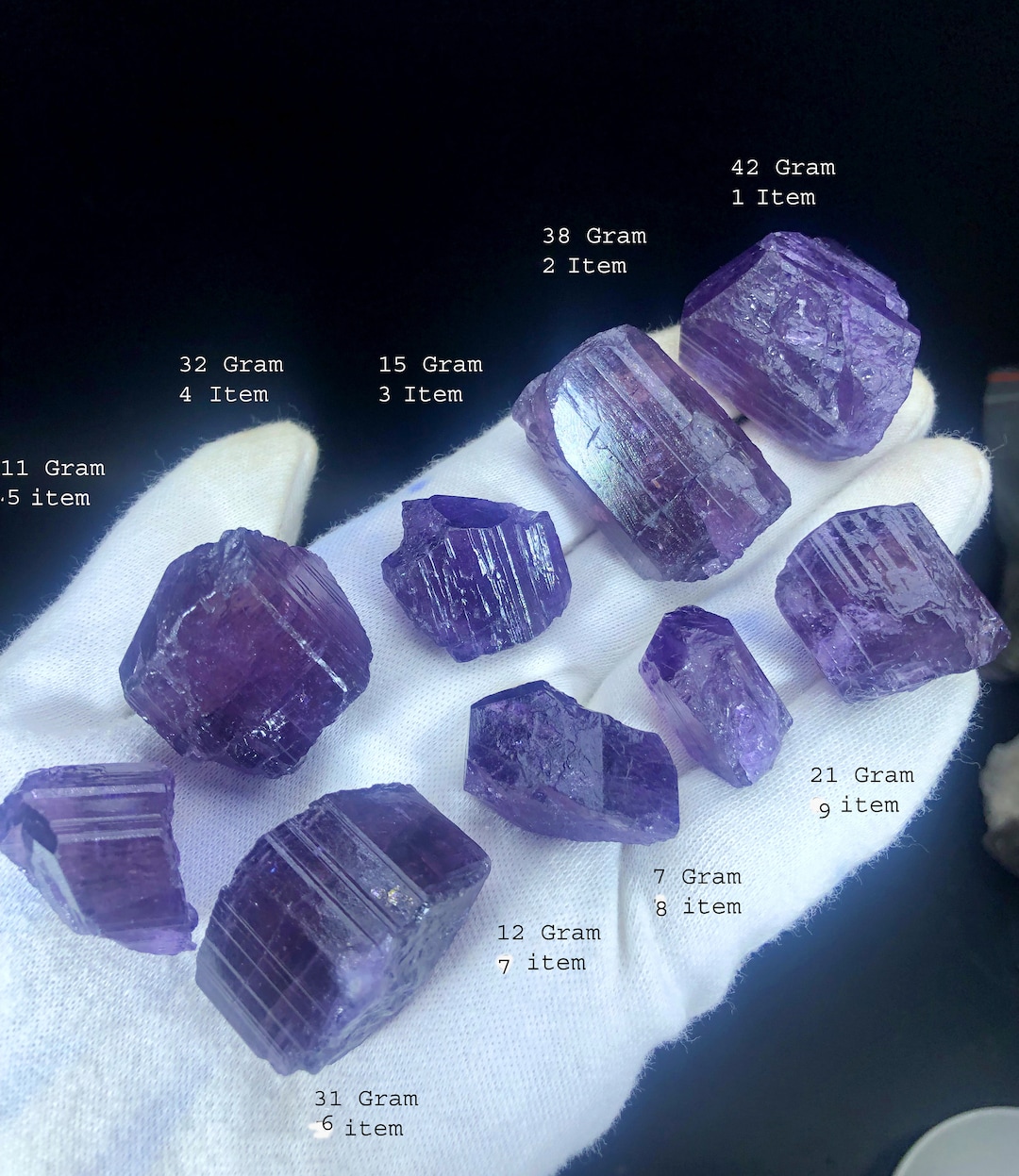 Rich Purple Color Scapolite Crystals Lot, Scapolite Stone, Crystal ...