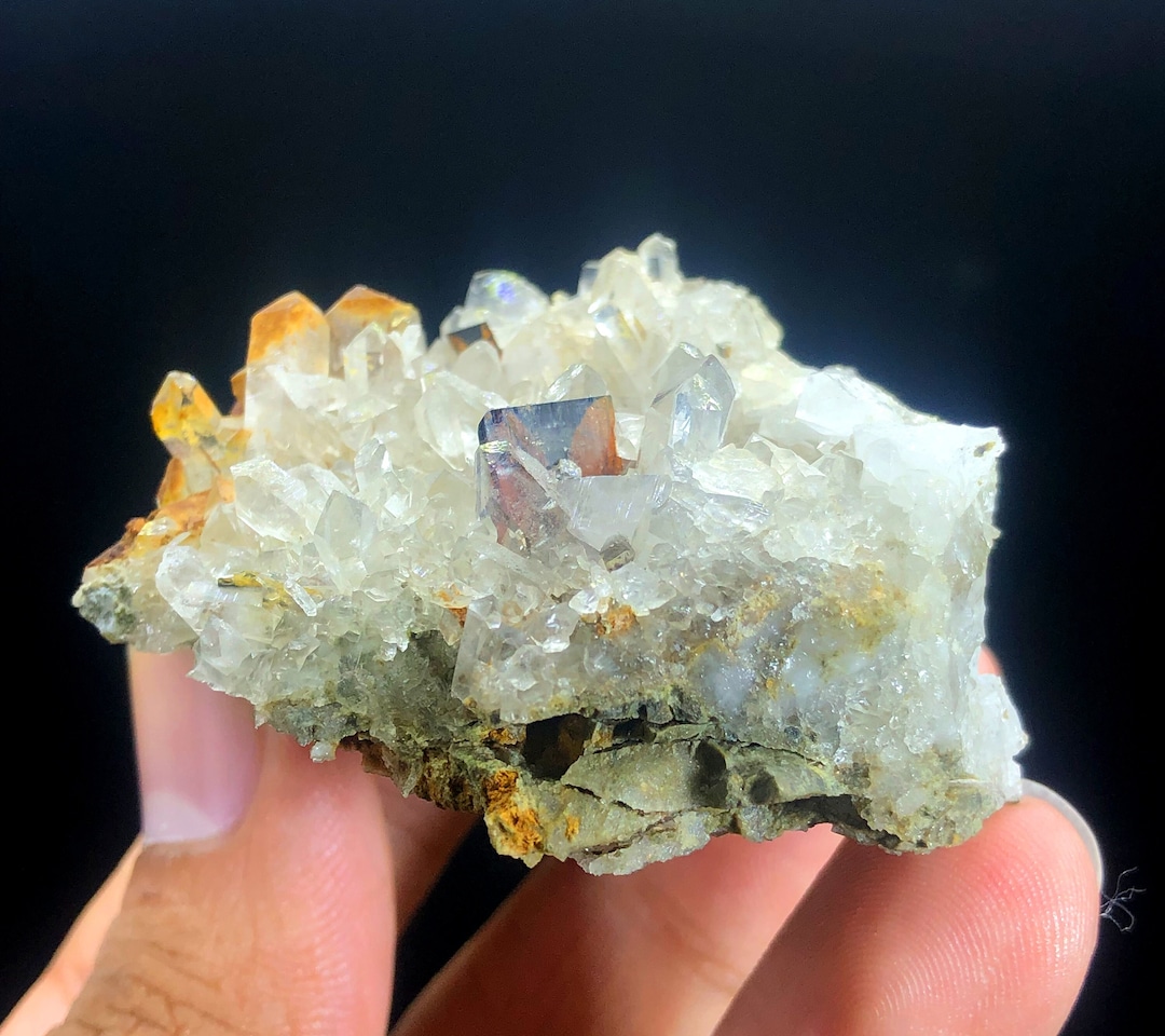Rare Red Brookite on Quartz Crystal, Pakistan Minerals Specimen (95 Gm ...