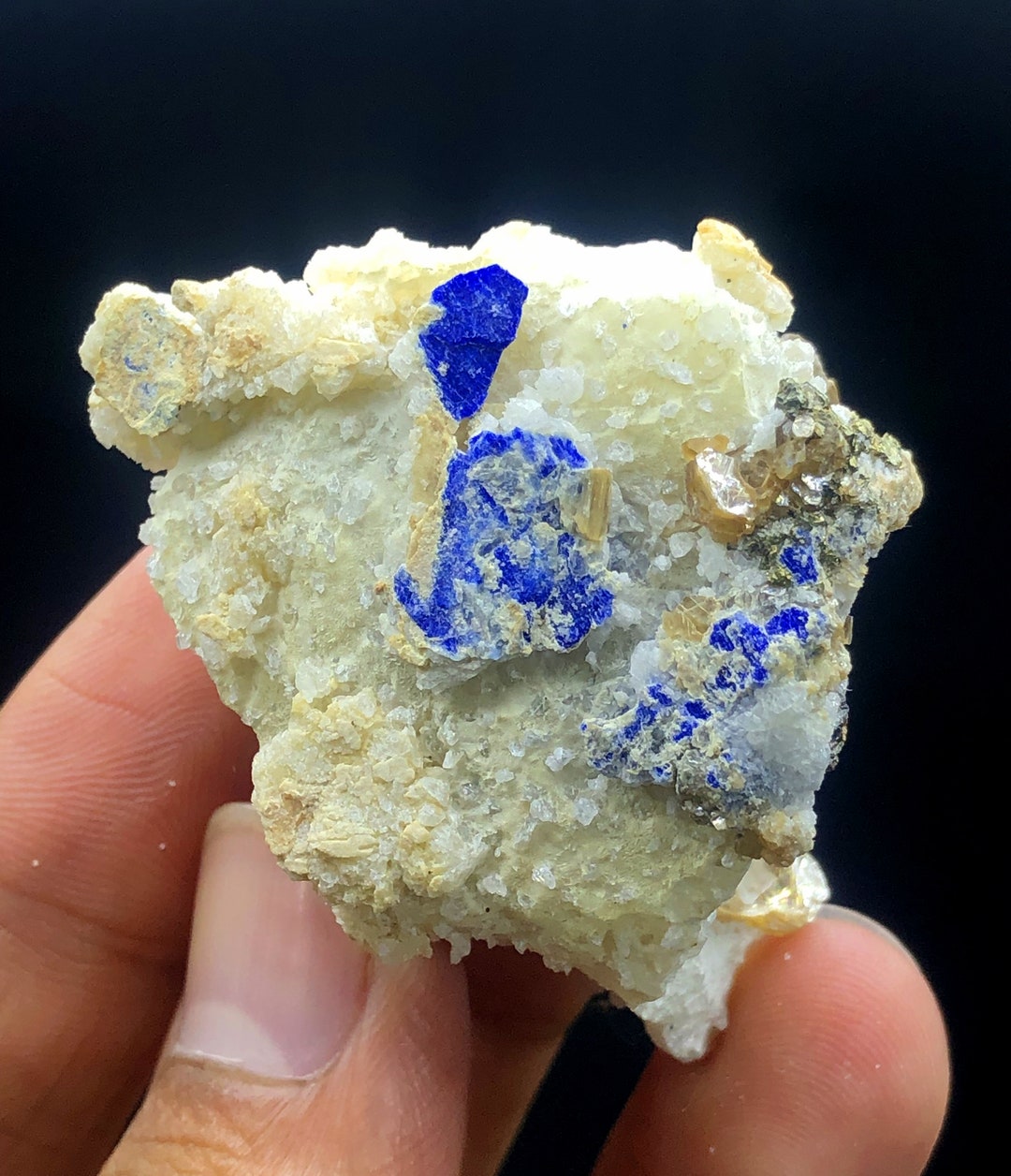 Blue Lazurite Specimen With Pyrite and Mica, Natural Lazurite, Lazurite ...