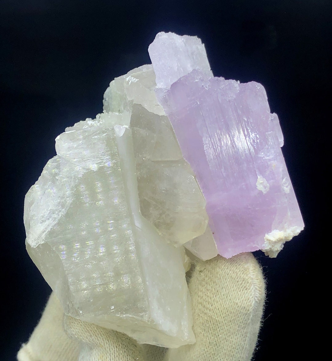 Pink Kunzite With Quartz Crystal, Natural Kunzite, Kunzite Stone ...