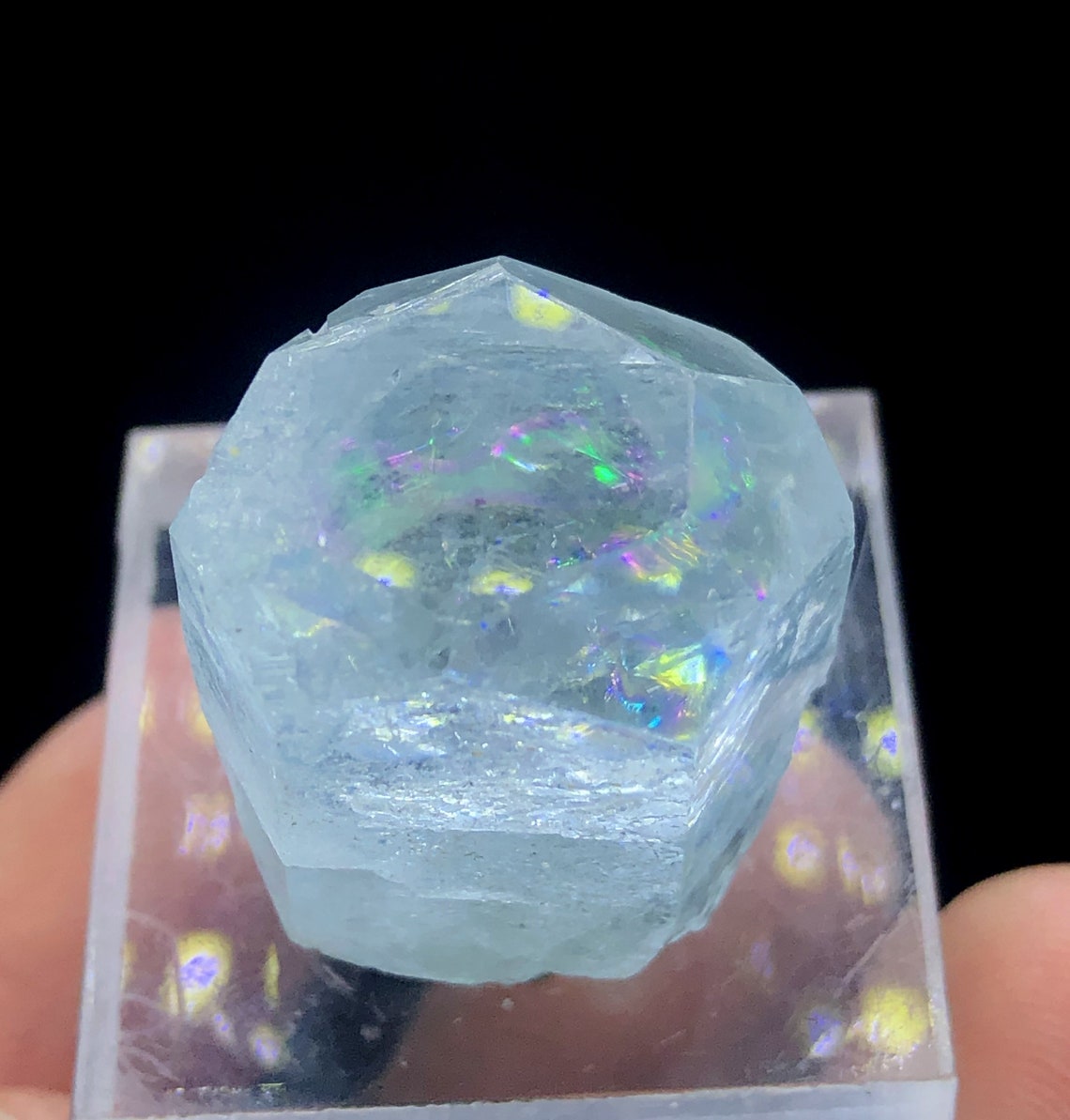 Natural Sky Blue Aquamarine Crystal Specimen, Rainbow Effect, Nagar ...