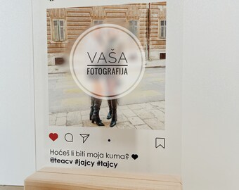 Personalised Instagram Themed Photo Acrylic Standing Plaque - Etsy UK