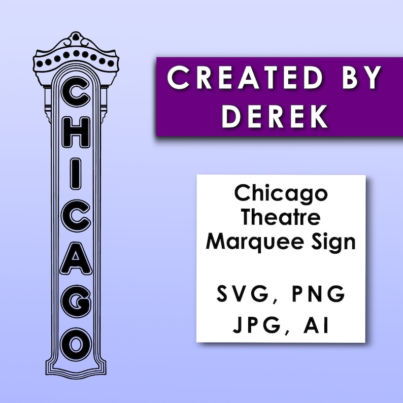 Chicago Marquee Theatre Sign - SVG, AI, PNG, Jpg - Etsy