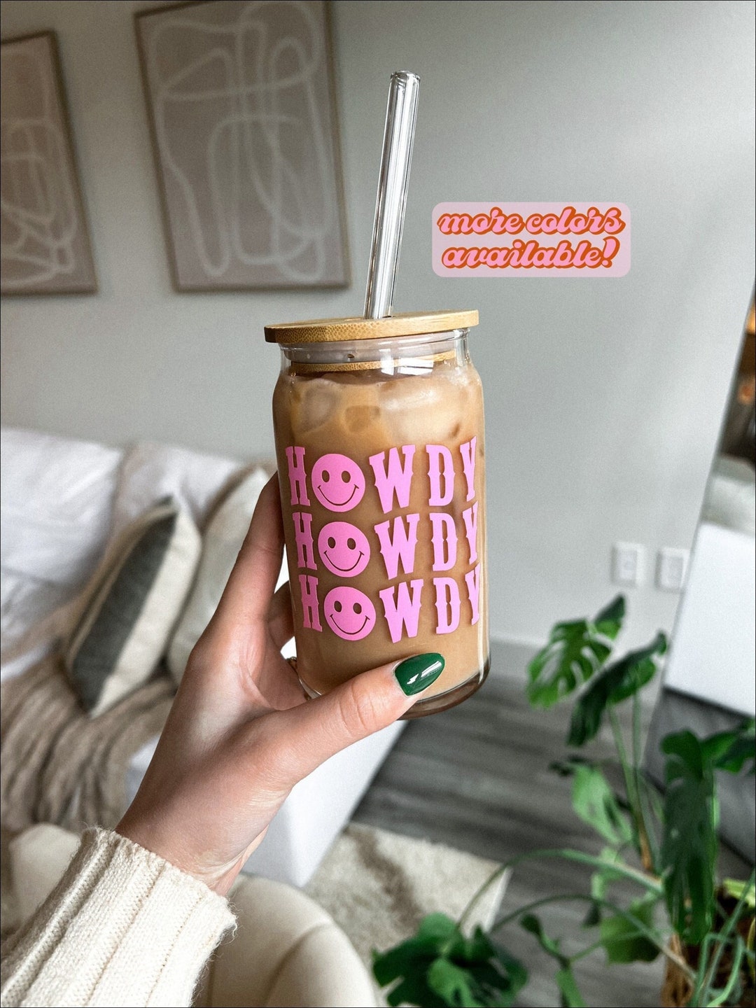 Howdy Howdy Howdy Iced Coffee Cup 16 Oz Glass Coffee Cup - Etsy
