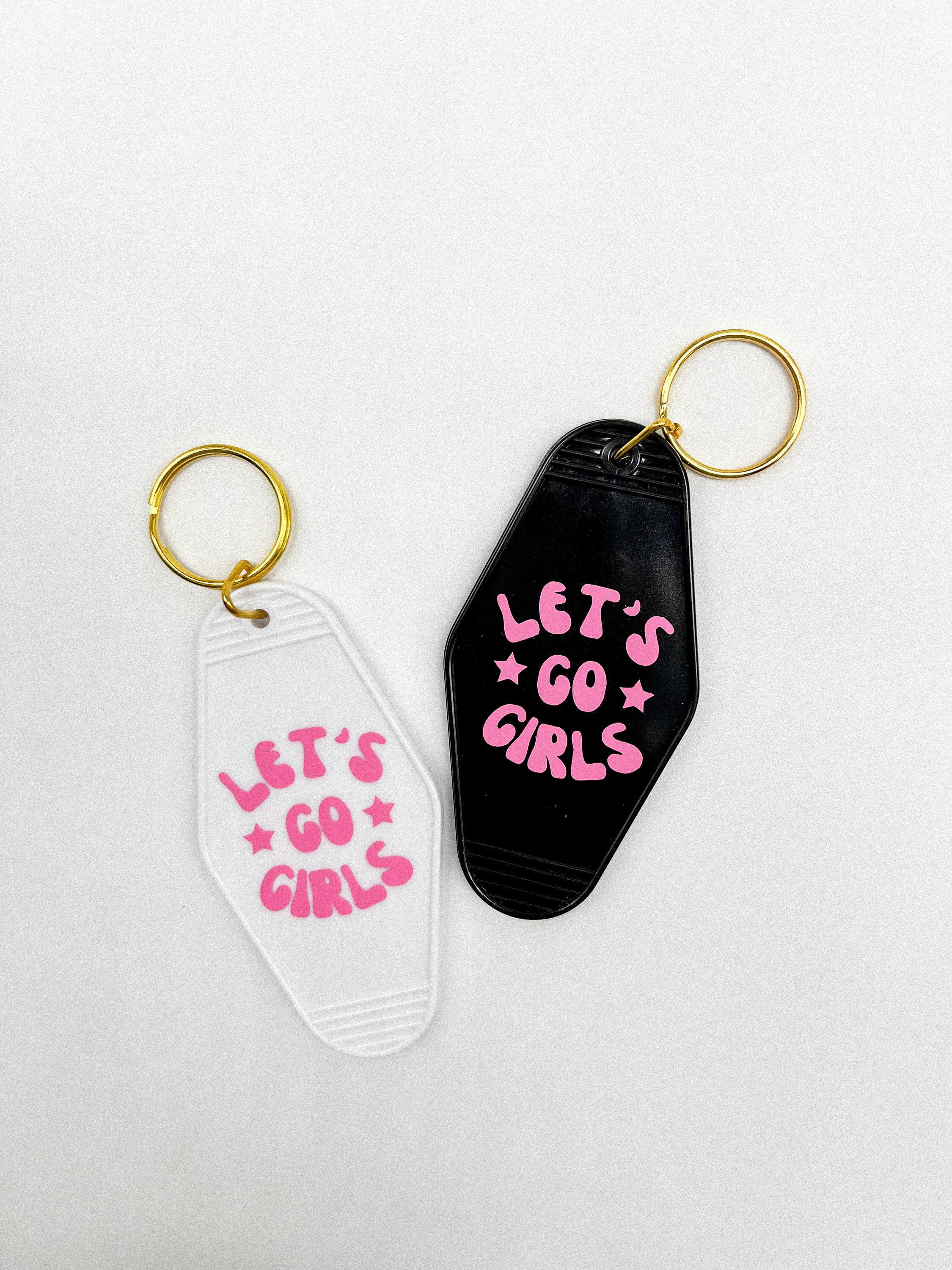 Let’s Go Girls Retro Motel Keychain | Retro Keychain, Hotel Keychain ...