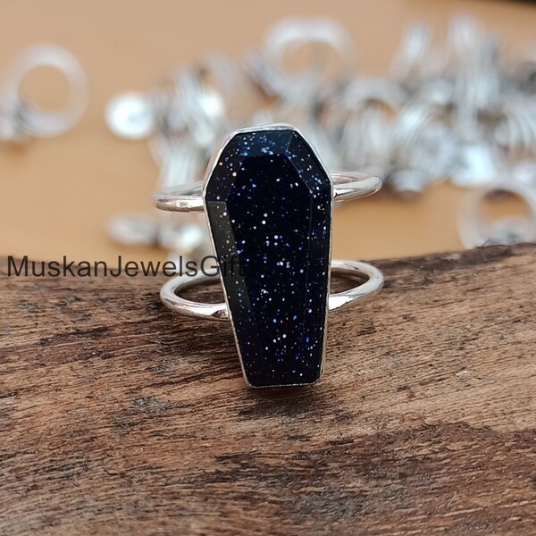 Goldstone Ring - Etsy