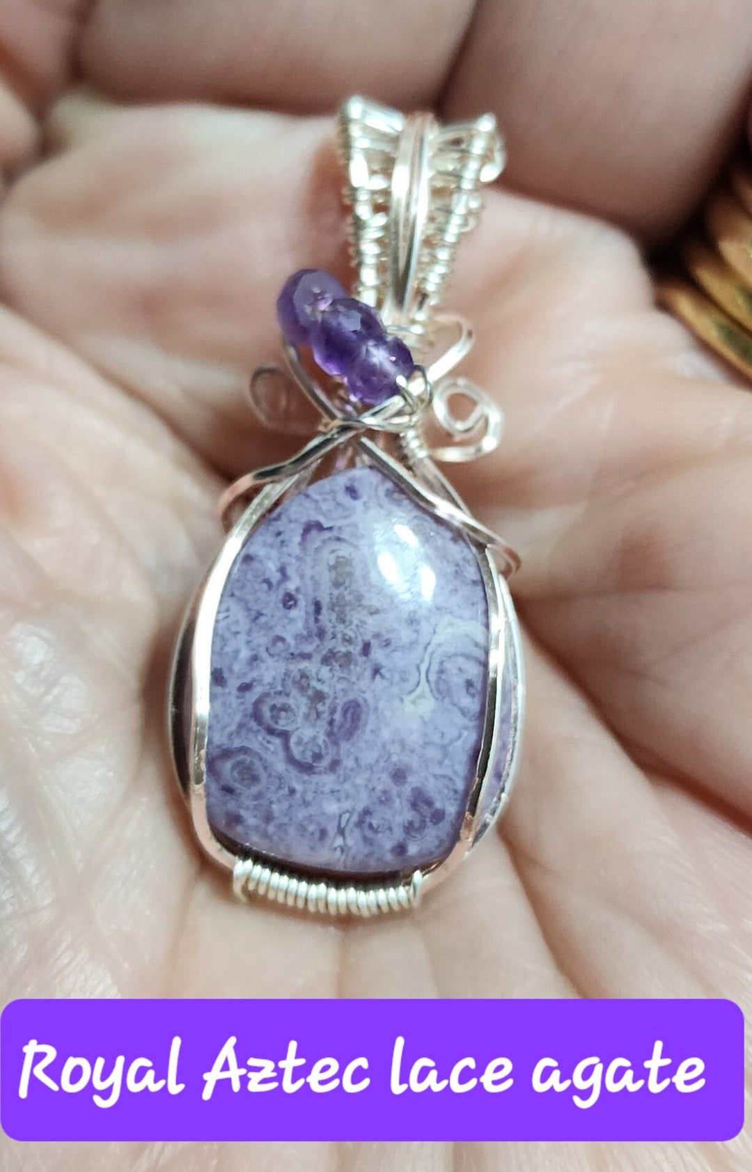 Dainty but Very Special Stone. Royal Aztec Purple Lace Agate - Etsy