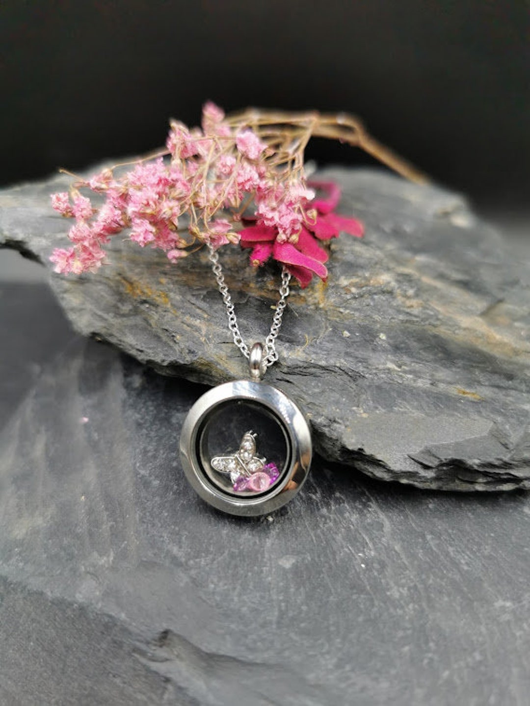 Amulet With 3 Floating Charms, Souvenir, Talisman, Pendant, for the ...