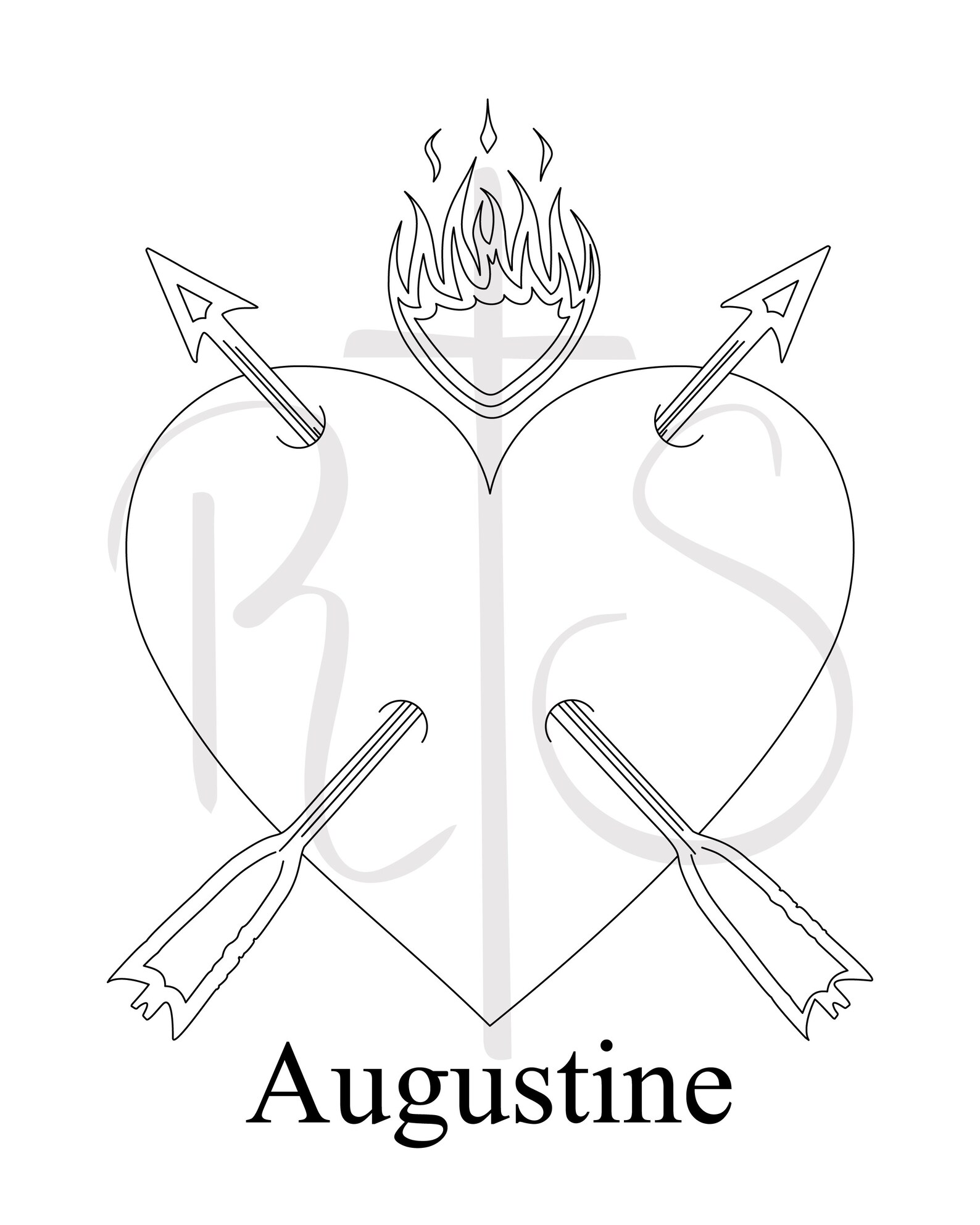 St. Augustine - Saint Symbol (PNG/PDF) - Etsy