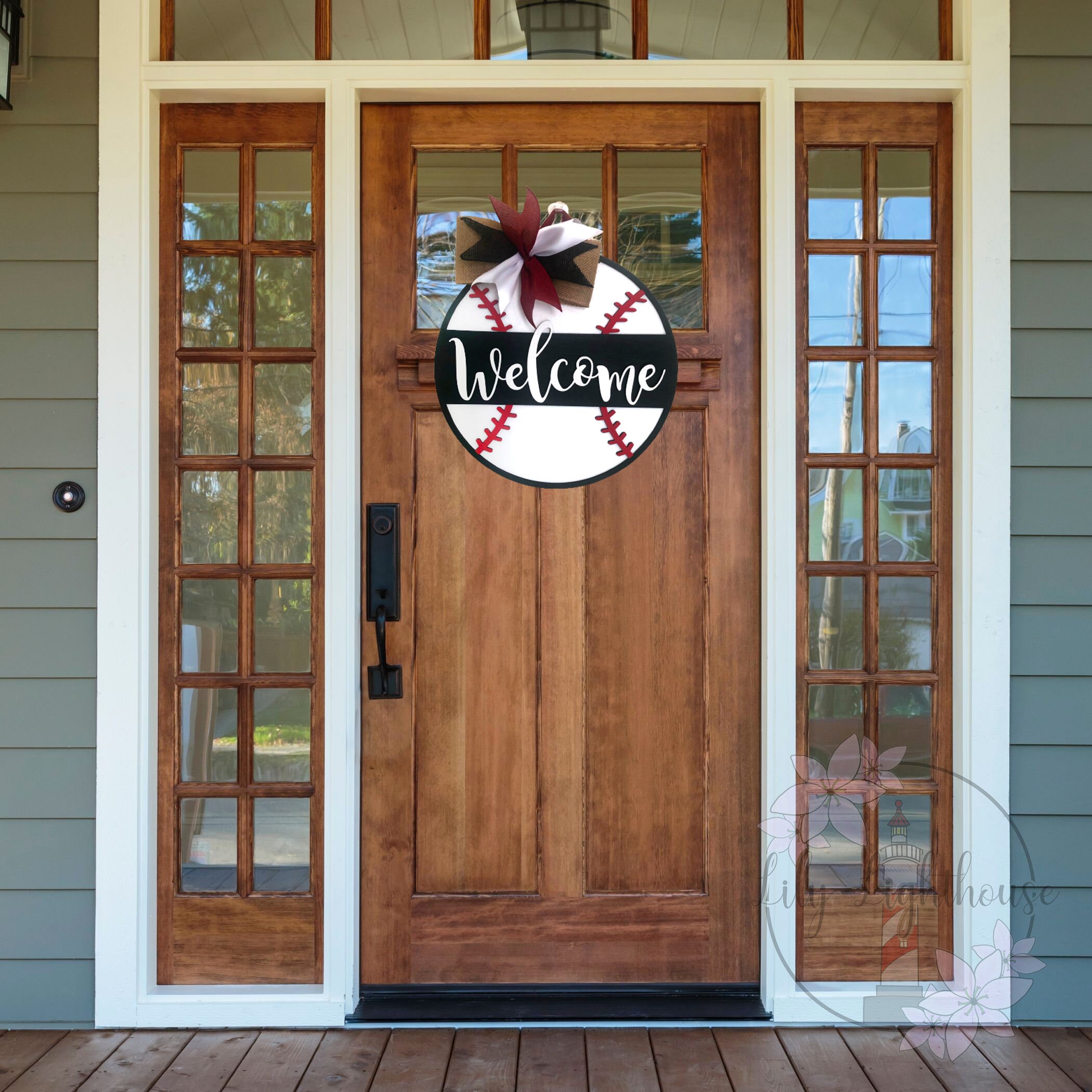 Baseball Welcome Door Round, Door Sign, Wreath - Etsy