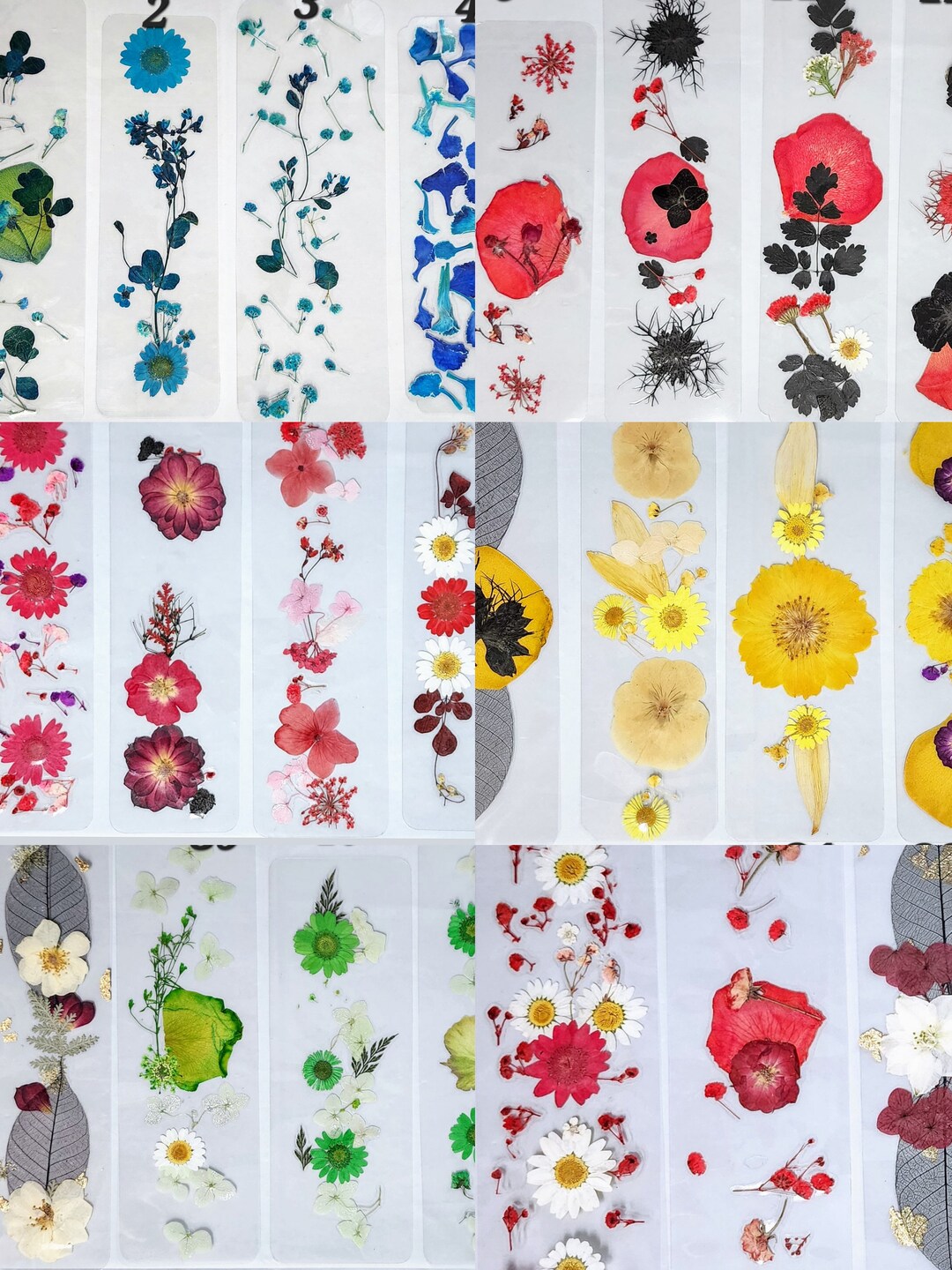 Real Flower Bookmarks, Real Floral Bookmarks, Pressed Flower/floral ...