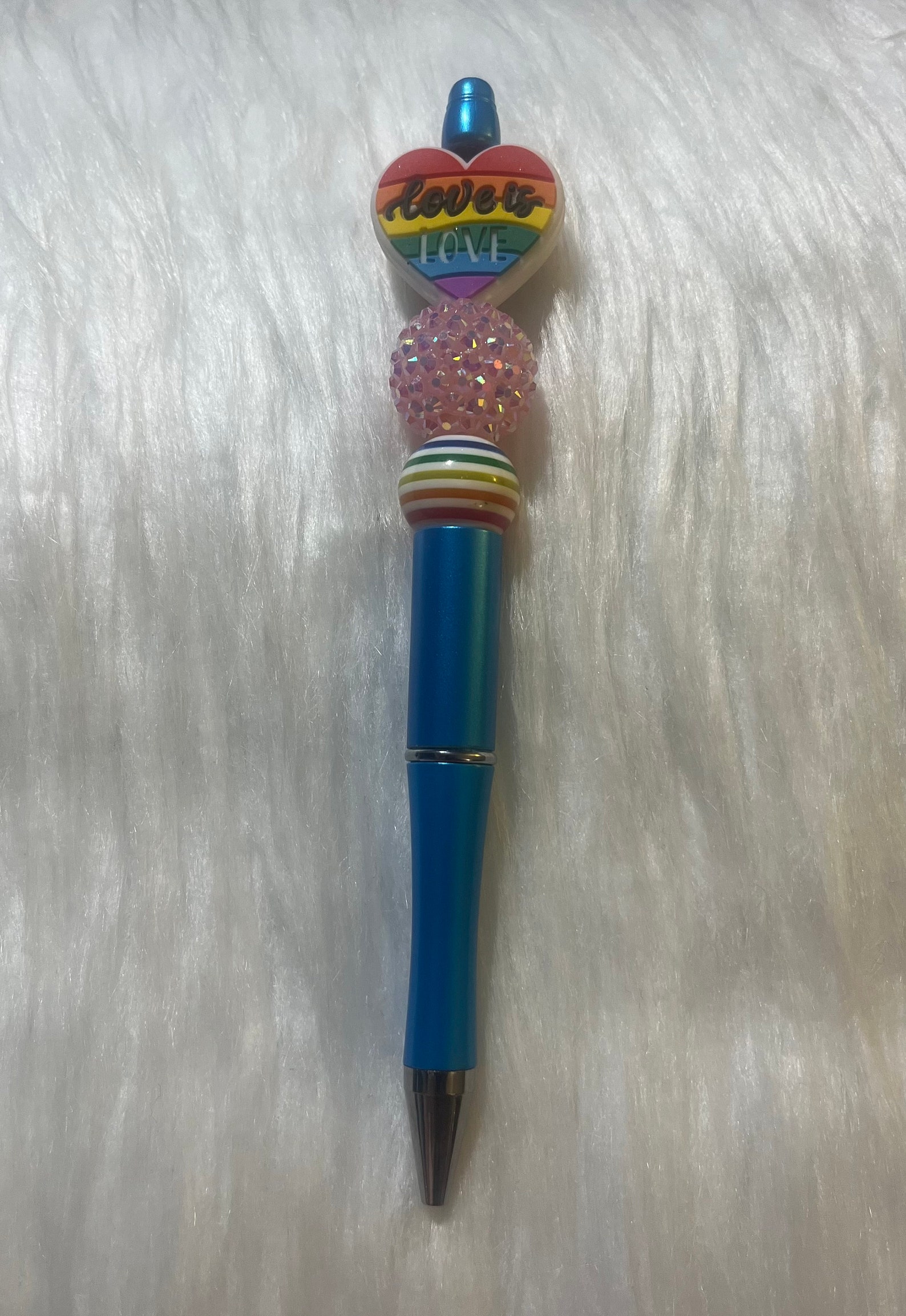 Love is Love Beaded Pen/decorated Pen/gift/black Ink Pen/ Ready to Ship ...