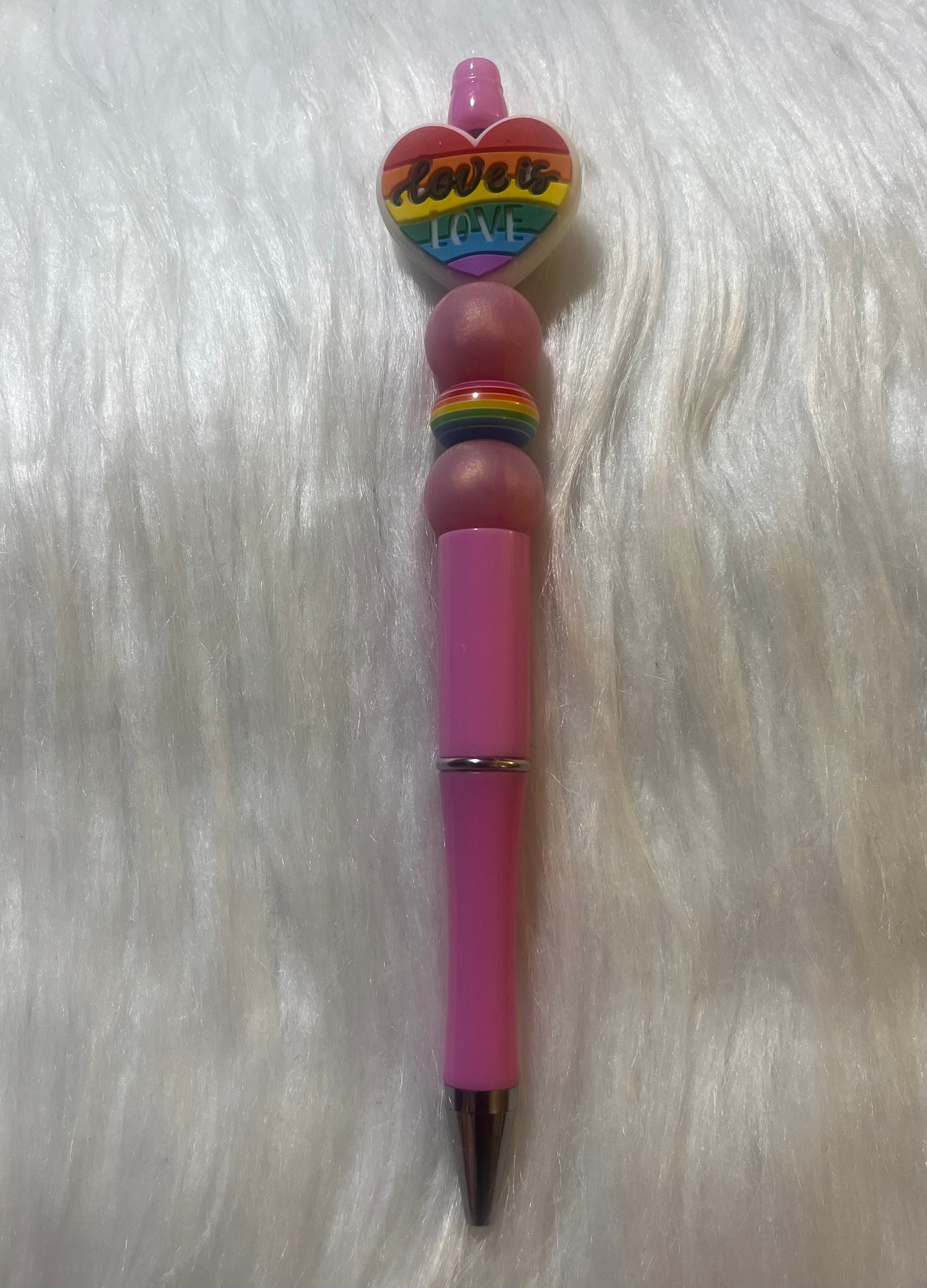 Love is Love Beaded Pen/decorated Pen/gift/black Ink Pen/ Ready to Ship ...