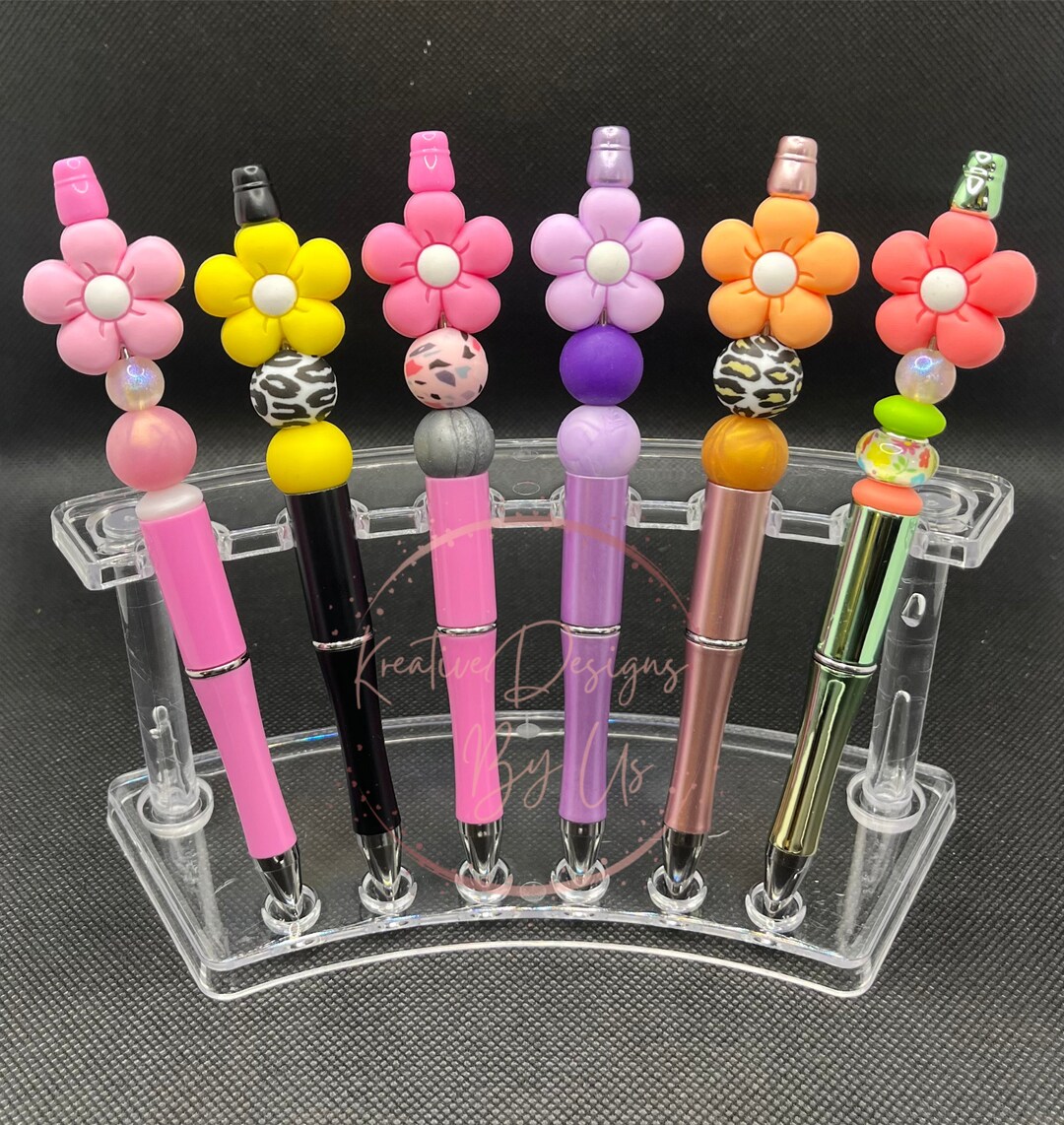 Flower Beaded Pen/cute Decorated Pen/black Ink Pen/gift/ready to Ship ...